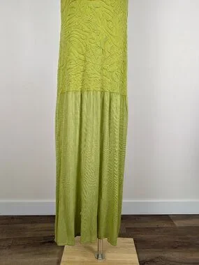 Zara | Dresses | Zara Lime Green Drop Waist Maxi Dress Size Small ...